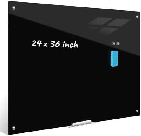 Amazon.com : TIANSE Black Whiteboard for Wall,Magnetic Grass Whiteboard Black Dry Erase,36 x 24 ...