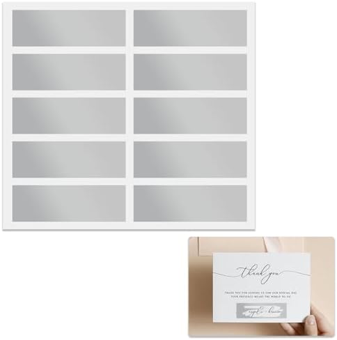 50 Pack Scratch Off Stickers,Grey Rectangle Scratch Card Reveal,Self ...