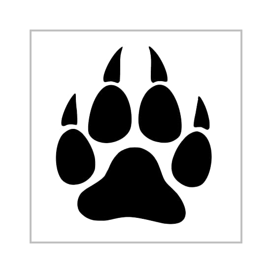 Amazon.com: Wolf Paw Print Stencil 4 Inch Dog Puppy Foot Silhouette ...