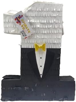 Amazon.com: Large Number One Piñata Black & White Mr Onederful Theme ...