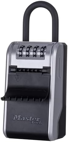 Master Lock Black Portable Key Lock Box with Light Up Dials, Set/Reset ...