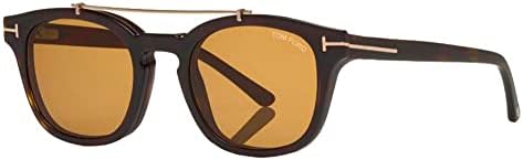 Amazon.com: Tom Ford FT 5532-B BLUE BLOCK Havana Havana/Brown Clip-On ...