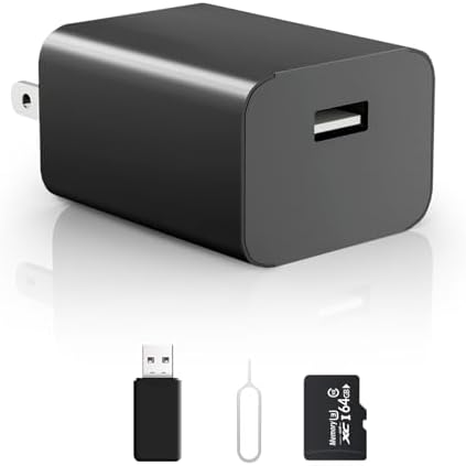 Hidden Video Cameras 1080P with USB Charger, Black, NZ001