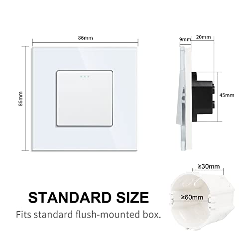 JIMEIDA Single Light Switch Rocker Button Switch with Phosphor Dots ...