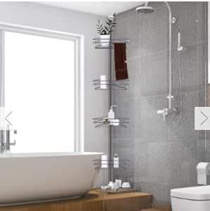 RA-HOMESTORE® Stainless steel pipe Tier Telescopic Shower Caddy No ...