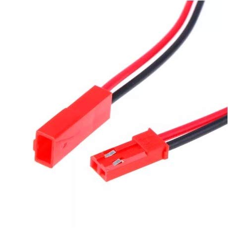 JST Male and Female 2 Pin Connector Plug-1 Pair Charging Adapter - Red ...