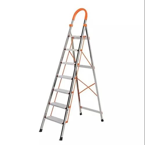 Ladder for Home 7 Step Foldable Aluminium and Steel Ladder with Scratch ...