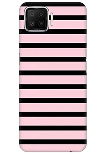 Pink and Black Stripes Printed Back Cover Phone Case for Oppo F17 Back ...