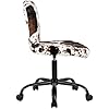 Amazon.com: LEEJAY Brown Milk Cow Print Desk Chair for Adults, Armless ...