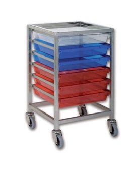 Gratnells stainless steel hospital grade medical trolley with storage ...