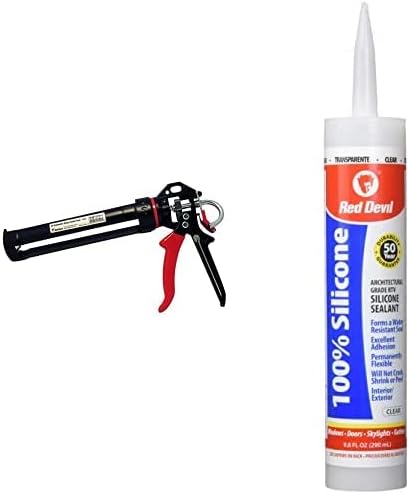 Red Devil 3989 9" Extreme Duty Caulk Gun - Thrust Ratio 26:1 & 0826 100 ...