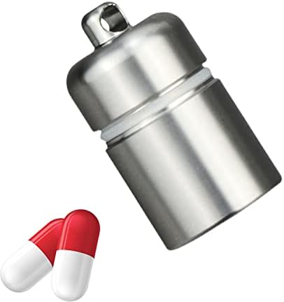 Amazon.com: Titanium Waterproof Keychain Pill Holder Container, Small ...