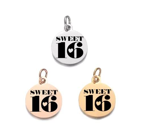 Amazon.com: Sweet 16 - Sweet 16 Charm - 16th Birthday Charm - Gold ...