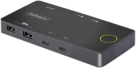 Amazon | StarTech.com KVMスイッチ／2ポート／USB-C接続／シングルモニター／4K60Hz HDMI DP Altモード／2台同時USB 100W PD／Type-C ...