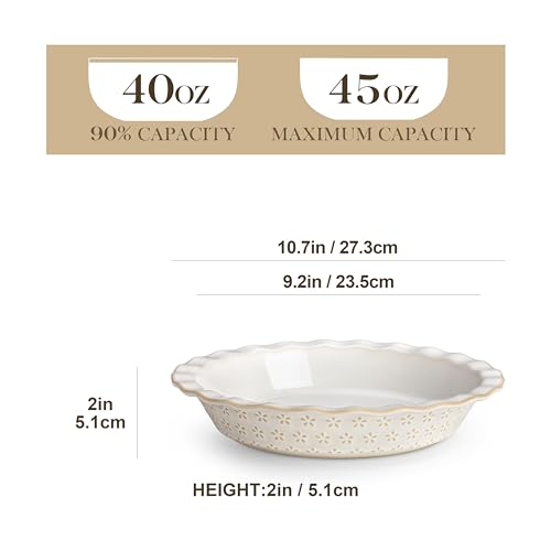 MALACASA Baking 9 Inch Pie Dish