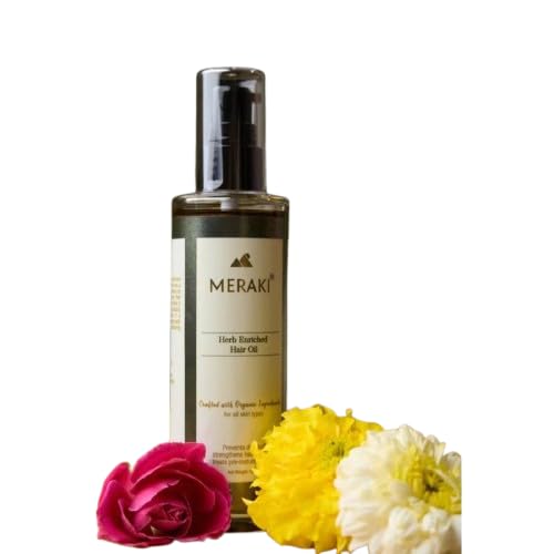 Buy MERAKI Herb Enriched Hair Oil | Organic Ayurvedic Hair Care ...