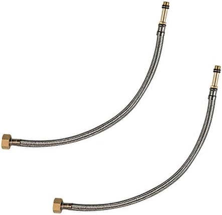 Pack of 2 Flexible Pipe Tap Connector Stainless Steel Braided Hose M10 ...