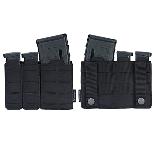 IDOGEAR Tactical 5.56mm Rifle Mag Pouch and Double 9mm Pistol Magazine ...