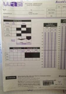 Wechsler Abbreviated Scale Of Intelligence Record Forms 25 Wasi ...