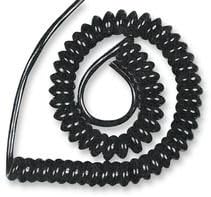 Black Curly Mains Power Cable Lead 13 amp 3 core 1.5mm up to 4 metres ...