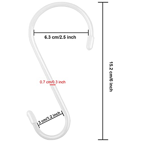 Snapklik.com : 12 Pack 6 Inch S Hook, Large Vinyl Coated S Hooks