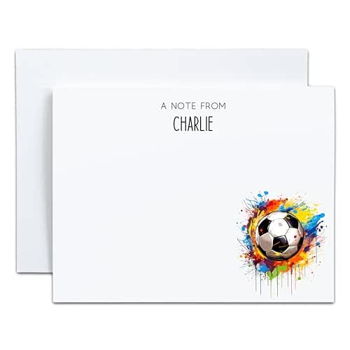 Amazon.com: Personalized Soccer Player Notecards, Custom Soccer Themed ...