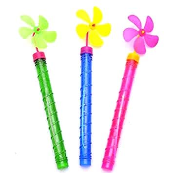 Buy Arsdewy 18 Small Bubble Stick with Windmill Fan Toy for Kids (Multicolour) Online at Low ...