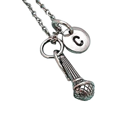 Amazon.com: Microphone necklace, microphone charm, mic necklace, music ...