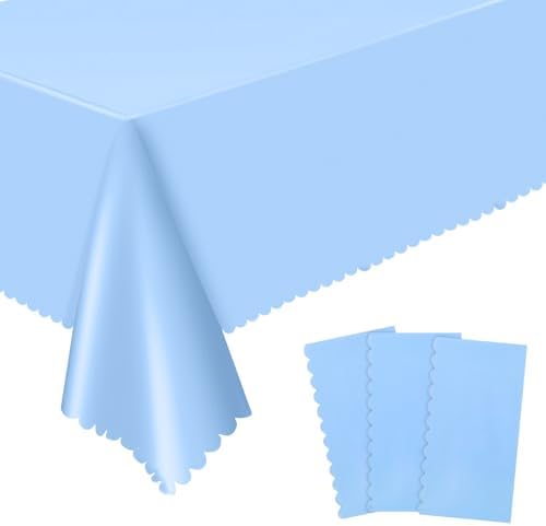 Amazon.com: NatNarr 3 Pack Plastic Light Blue Tablecloth, 54 X 108Inch ...