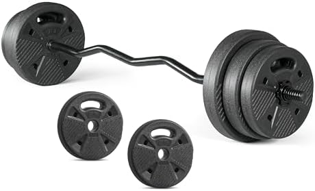 Amazon.com : CAP Barbell Threaded Curl Bar Set with 50 LB Cement Grip ...