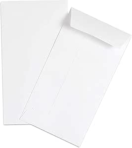 VSM 100GSM White Cheque Size Envelope 10x4.5 inch for Letters and ...