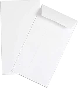 VSM 100GSM White Cheque Size Envelope 10x4.5 inch for Letters and Cash ...