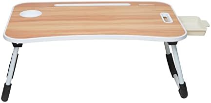 Amazon Basics Engineered Wood Foldable Laptop Table with Cup Holder ...