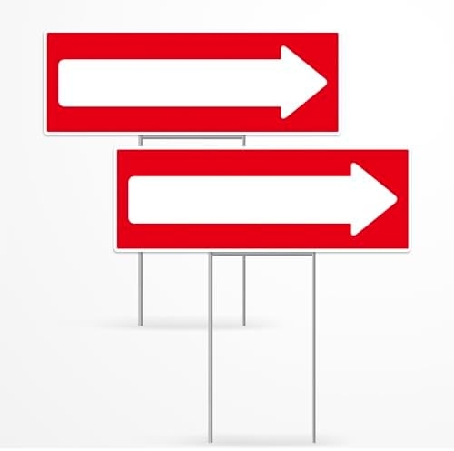 Amazon.com : 6 Pcs 17 x 6 Inch Arrow Sign Corrugated Plastic This Way ...