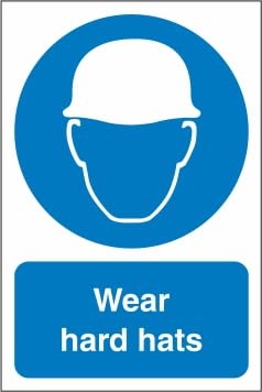 Buy Wear Hard Hats Safety Sign Sticker, Waterproof Sticker Signage ...