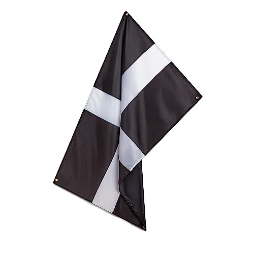 Runesol Cornwall Flag, 91x152cm, 3ft x 5ft, Cornish Flag, 4 Grommets ...