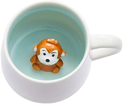 Amazon.com: Jeuhoue Monkey Ceramic Cup Hidden 3D Animal Inside Mug,12 ...