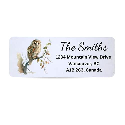 Set of 150 Self Adhesive Owl Return Address Labels, Water Colour Design ...