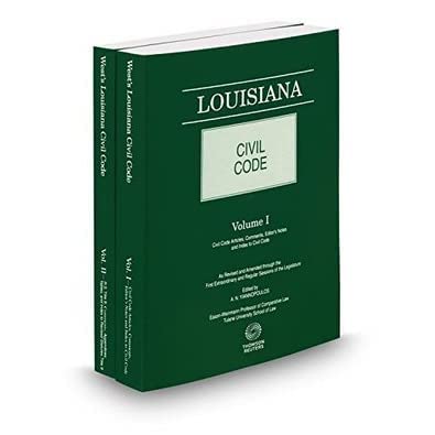 Louisiana Civil Code 2022 Edition 2 Volume Set: Ronald Scalise ...