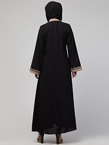Buy simple latest embroidered front open abaya burqas for Women and ...