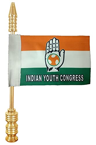 Selling Uniqness Indian Youth Congress Flag with Golden Large Metal Rod ...