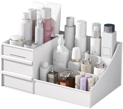 HOTOOLME Makeup Organizer with Drawers,Large Cosmetic Storage Box ...