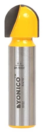 Yonico Round Nose Core Box Router Bit 5/8-Inch Diameter 1/2-Inch Shank ...