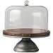 Magnolia Hearth Hand Cake Stand Glass Covered Wooden Farmhouse Kitchen ...