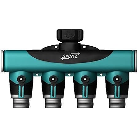 Amazon.com: STYDDI Full Flow 4-Way Garden Hose Splitter, Metal High ...
