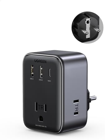 UGREEN Travel Adapter for Europe, Type E/F Fast Charge Plug Adapter ...