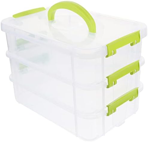Amazon.com: Sterilite 1427CLR Stack & Carry - 2 Layer Box, Clear Lid ...