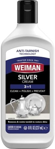 Amazon.com: Weiman Silver Cream Cleaner 3-in-1, Anti-Tarnish Technology ...