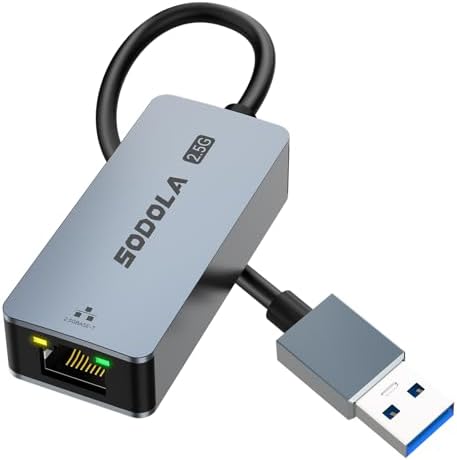Amazon.com: Sodola USB to Ethernet Adapter 2.5Gb, Ethernet Adapter for ...