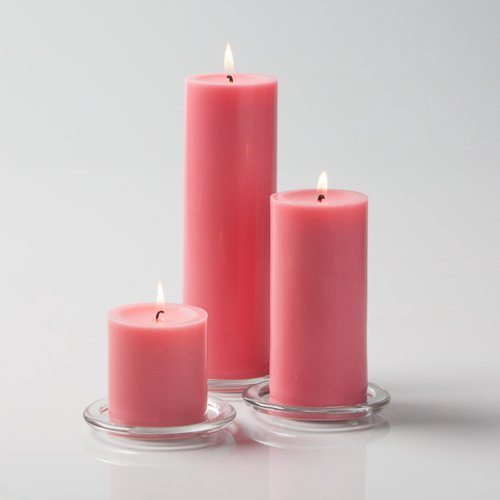 Amazon.com: Richland® Pink Pillar Candles Set of 3 : Home & Kitchen